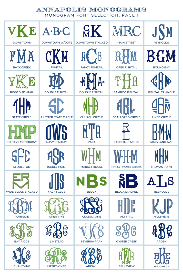 Monogram Options & Etiquette Guide – annapolismonograms